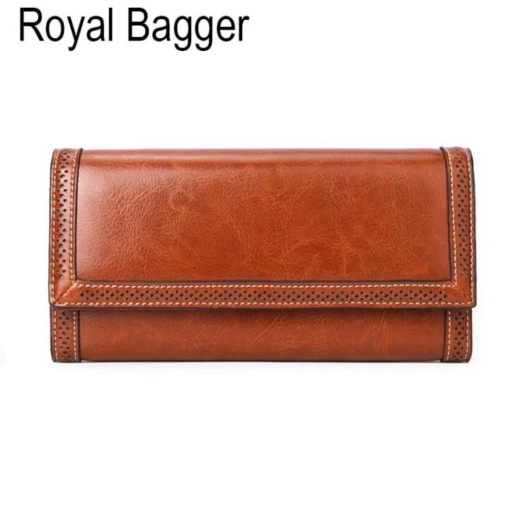 Royal Bagger Long Wallets For Women Girls Genuine Cow Leather Fashion ...
