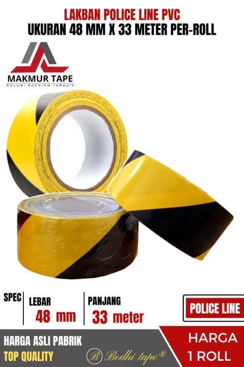 LAKBAN PVC MARKING TAPE / POLICE LINE PVC 48MM X 33 METER PER-ROLL | Lazada Indonesia