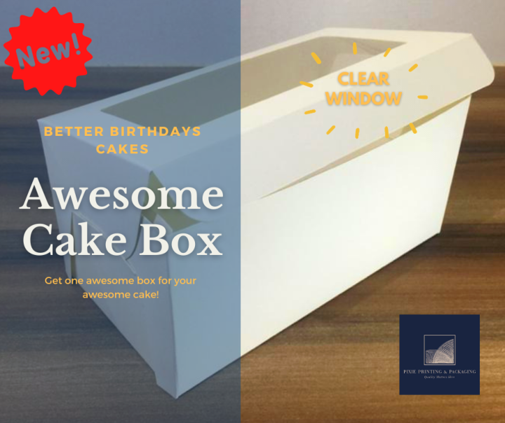 Cake / Swiss Roll Box with Window [White] 18cm x 10cm x 9cm | Lazada