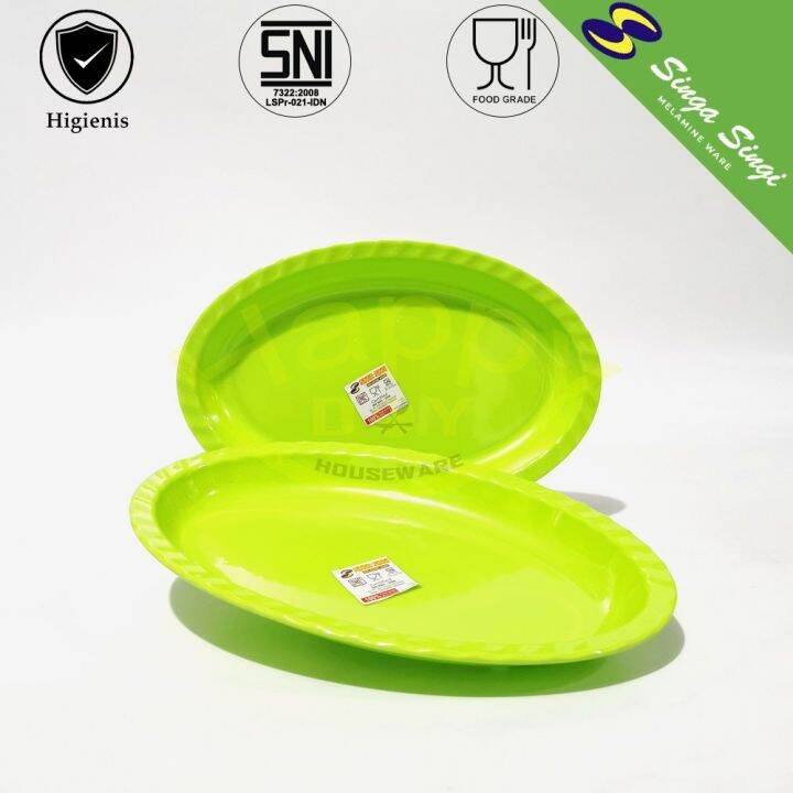 SINGASINGI 10IN PIRING DALAM/PIRING SAJI/PIRING OVAL MELAMIN TEKSTUR ...