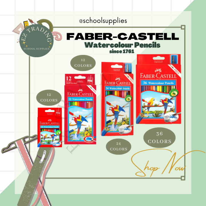 Faber Castell Water Colour Pencils:( 12's- small, 12's, 24's, 36's ...