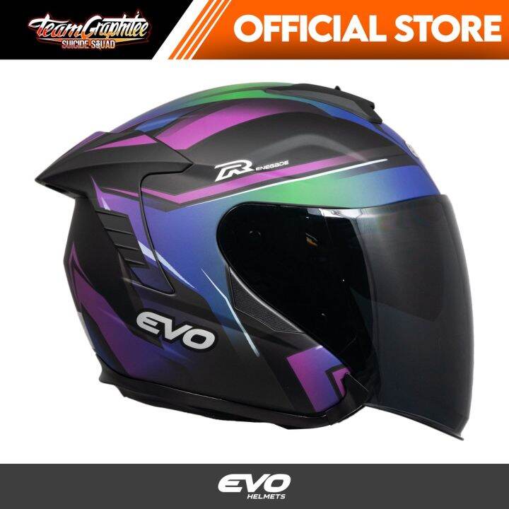 EVO HELMET RX5 RENEGADE HALF FACE DUAL VISOR w/ free clear lens | Lazada PH