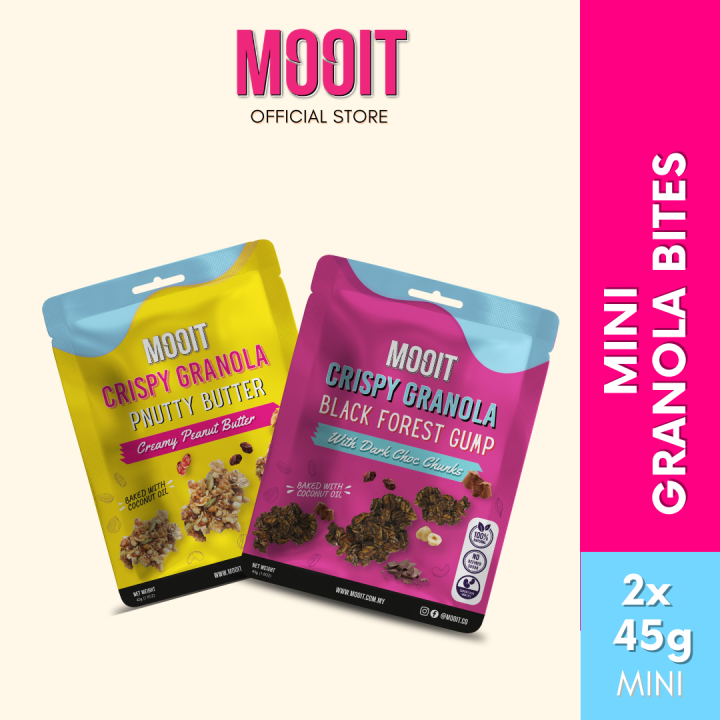 [ Bundle of 2 ] MOOIT Mini Crispy Granola ( 2 x 45g ) - HALAL CERTIFIED ...