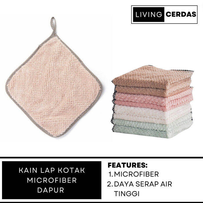 Kain Lap Cuci Piring dan Tangan Gantung Dapur Microfiber Serap Air ...