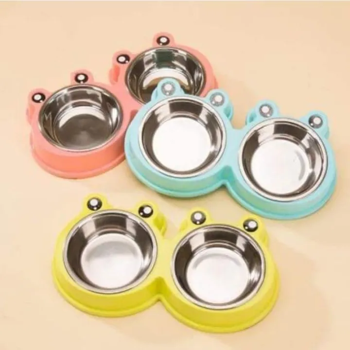 Victor Cute Frog Shape Pet Bowl Food Water Container Stainless Steel ...