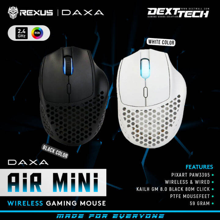 Rexus PRO Daxa Air Mini Wireless Ergonomic Gaming Mouse | Lazada Indonesia
