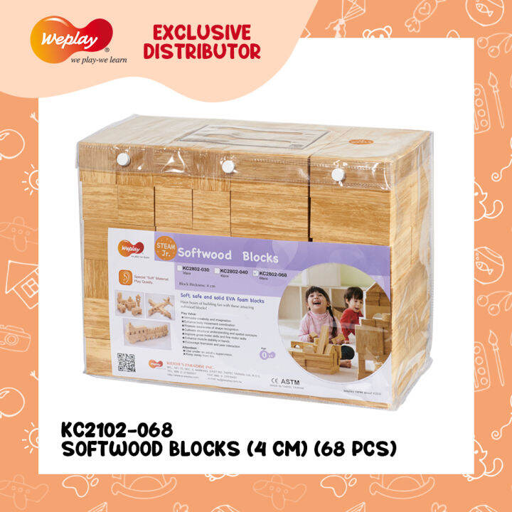 Weplay Softwood Blocks - 4cm (68 pcs.) | Lazada PH