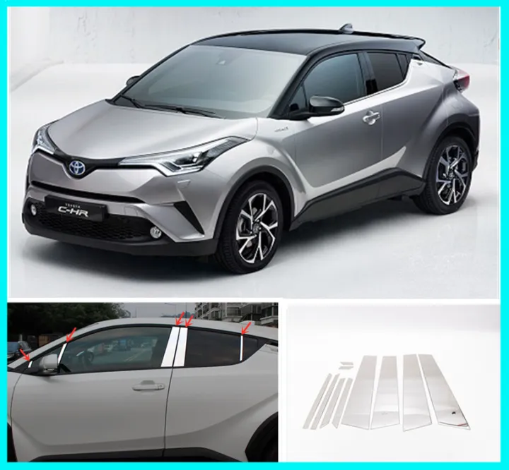 TOYOTA CHR (C-HR) 2018-2022 Window Chrome Pillar Cover Trim Stainless ...