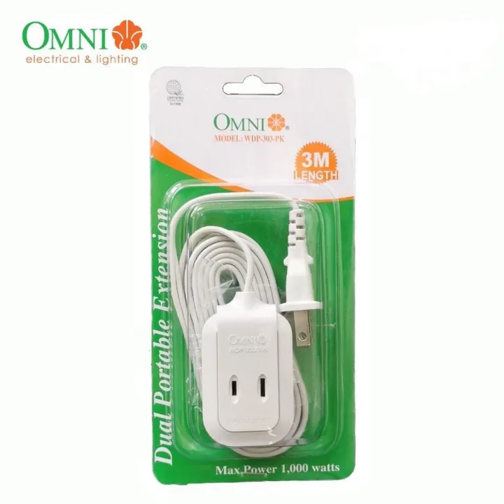 Omni Dual Portable Extension Cord Set 3 Or 4 Meter Extension Wire Lazada Ph