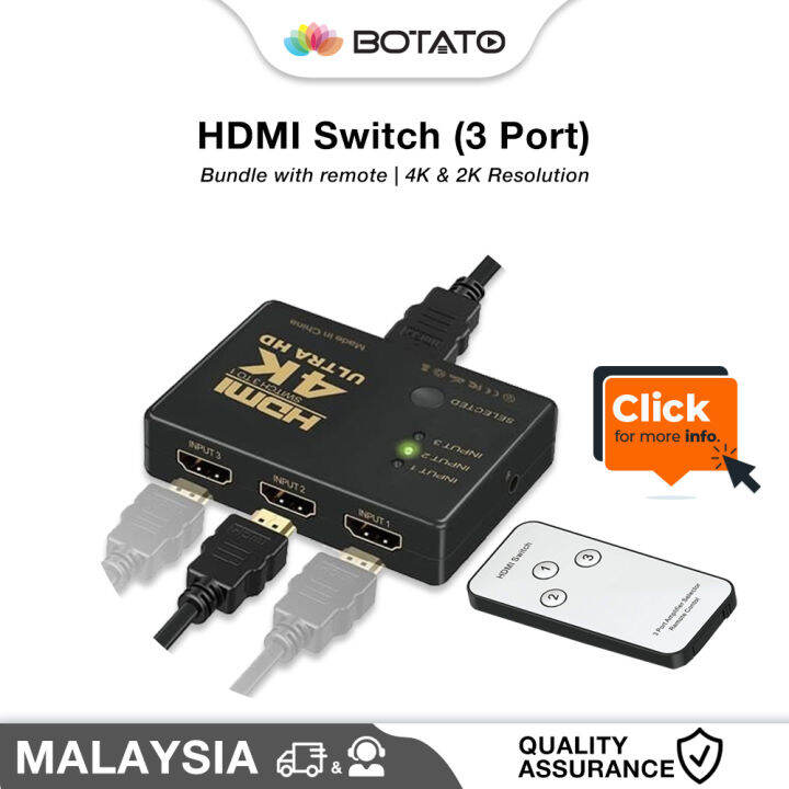 [[HDMI Switch 3 Port]] HDMI Port Extension 3 in 1 out Switch Switcher HDMI Switcher Support ...