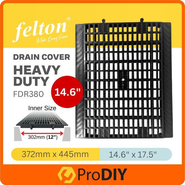 PRODIY FELTON FDR380 12" x 17.5" Heavy Duty Drain Cover Penutup ...