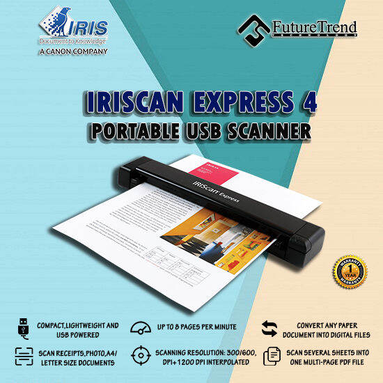 IRIScan Express 4 Portable USB Scanner YOU SCAN,IT CONVERTS! | Lazada