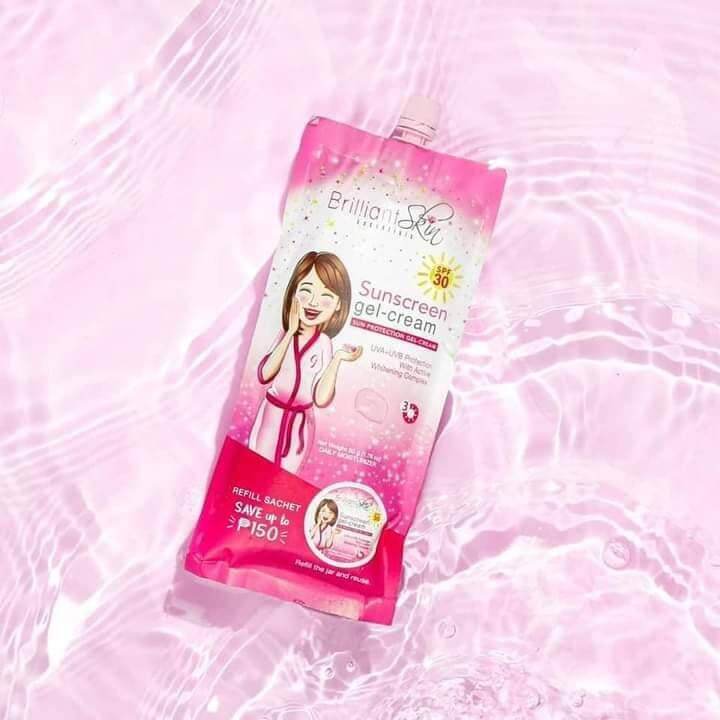 BRILLIANT SUNSCREEN GEL-CREAM SPF30 50G BIG SACHET AND SKINFIT SHEET ...