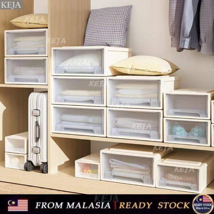LOLO IKEA Kotak Simpan Barang Laci Almari Baju Stackable Storage Box ...