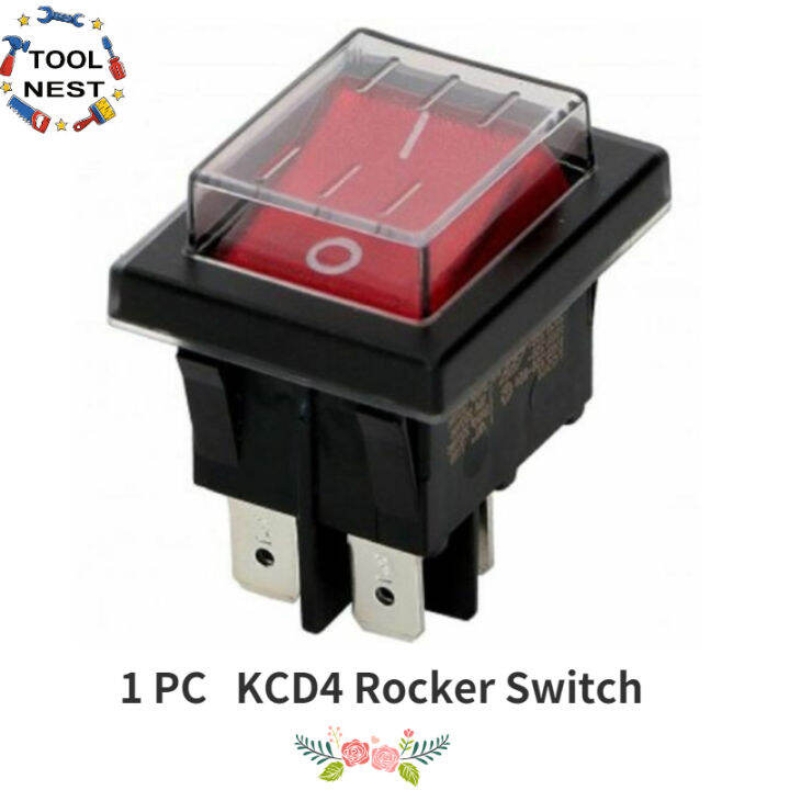 Tool Nest 1 PC 16A 250VAC / 20A 125VAC Rocker Switch Illuminated KCD4 ...