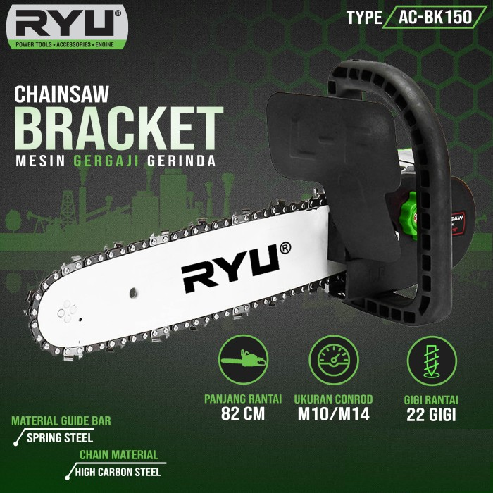 RYU Chain Saw Bracket/ Gergaji Chainsaw Bracket Ryu AC-BK 150 | Lazada ...