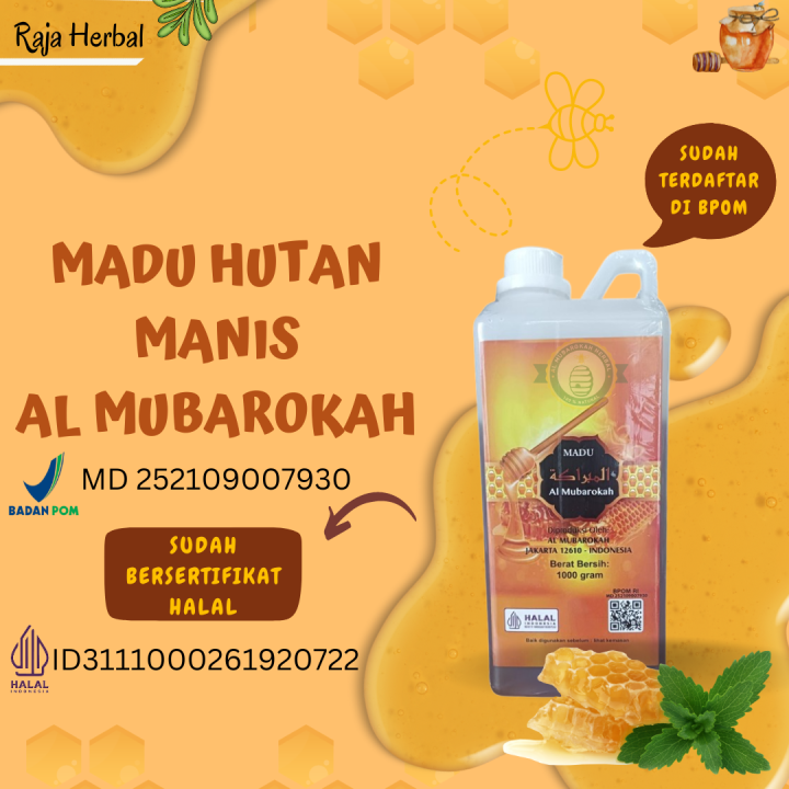 Madu Al Mubarokah Kemasan 1 Kg dengan Ijin BPOM dan Bersertifikat Halal ...