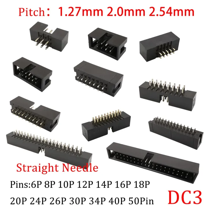 10Pcs DC3 Connector DIP DC3 Header Pitch 1.27 mm 2.0mm 2.54mm DC3 ISP ...