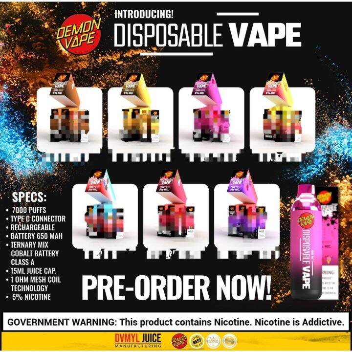 Demon Up To 7000 Pod Legit Demonvape 7k 15ml Dispo Vaping | Lazada PH