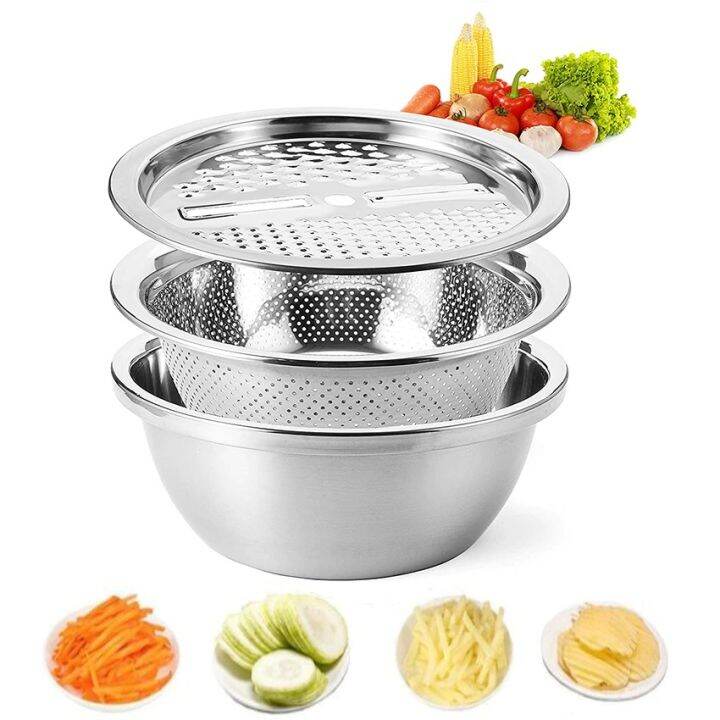 Baskom 3 in 1 Saringan Parutan Drain Basket Grater 26cm selain untuk ...