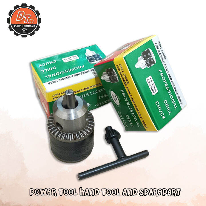 DRILL CHUCK Kepala Bor ukuran 1,5-10mm + Kunci 10mm - M10 X 1 5 san ou ...