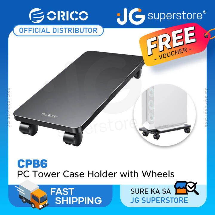 ORICO CPU PC Tower Case Holder Bracket Stand with Rotating Wheels, Flat Steel Plate Base, 30KG ...