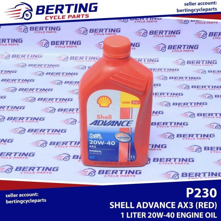 SHELL AX3 (RED) 20W-40 ENGINE OIL | Lazada PH