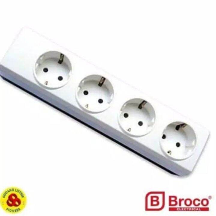 BROCO STOP KONTAK ARDE NON CP 4 Lubang Putih 15340 GROSIR 1534055NCP ...