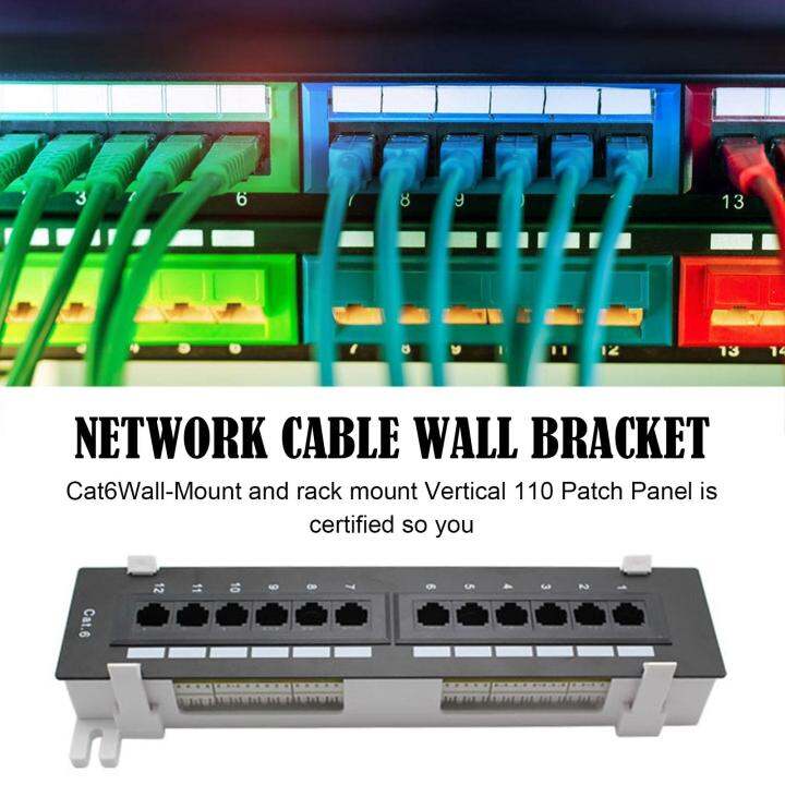 Cat6 12 Port RJ45 Patch Panel UTP LAN Network Adapter Connector Cable ...