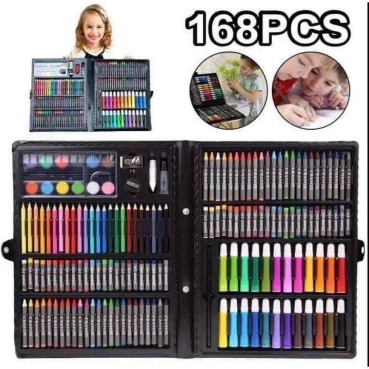 ins recommend 168 PCS Kids Super Mega ART Coloring Set Kevin | Lazada PH