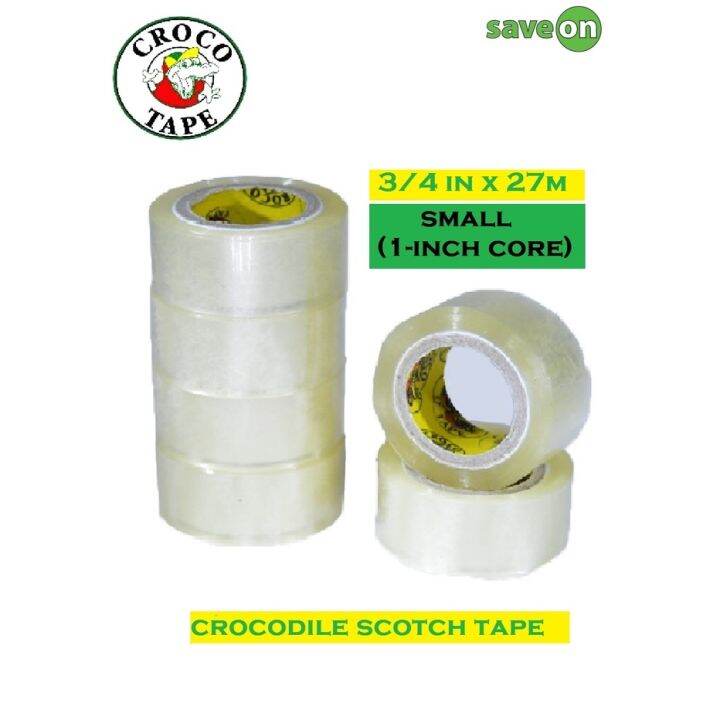 Crocodile Scotch Tape 3/4 in x 27m 1 core for Dispenser small - 8 rolls ...