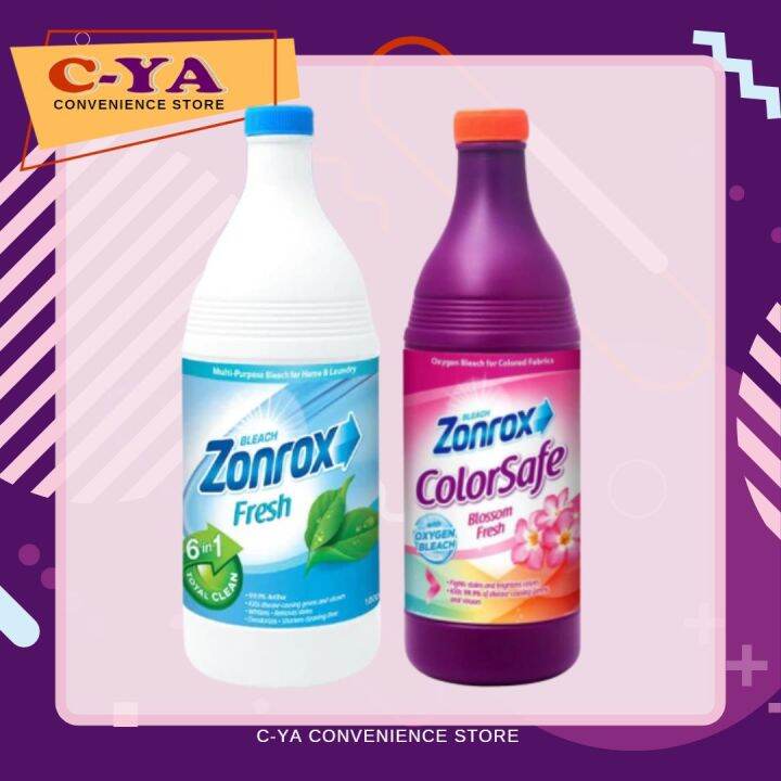ZONROX Original 500ml Bleach Fresh 500ml & Color Safe Blossom 450ml ...