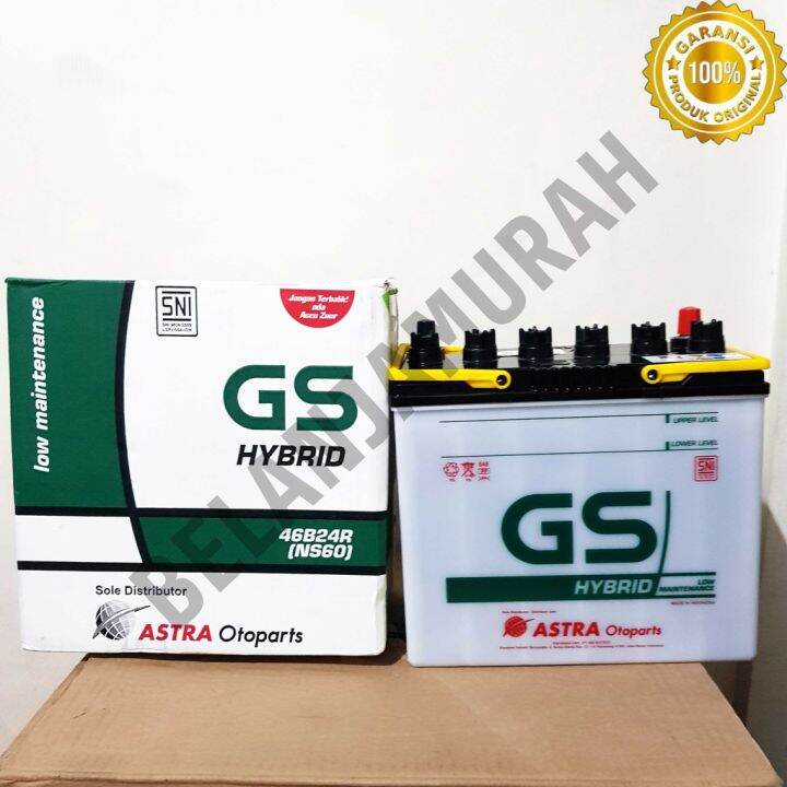 Aki mobil NS60 Hybrid / 46B24R GS Astra Hybrid 100% ASLI ASTRA | Lazada Indonesia
