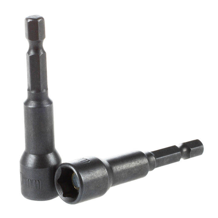 2Pcs 1/4 Shank Magnetic 10mm Socket Wrench Hex Nut Driver Bit | Lazada ...