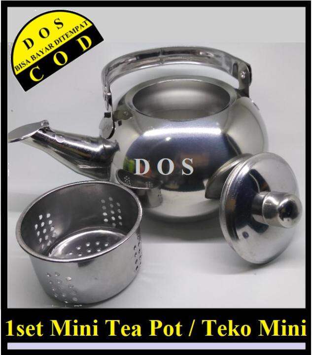 Dos Teko Mini (Mini tea pot) 14 Cm dengan saringan / Teko Kopi / Teko ...
