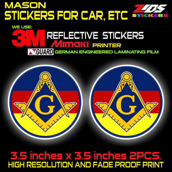 mason logo 3M reflective laminated sticker for cars, motorcyle gadgets ...