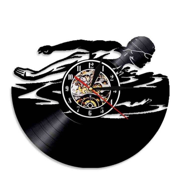 Vinyl Record Clock Swimming Sport Wall Clock Gift Idea Swimmer Swim ...