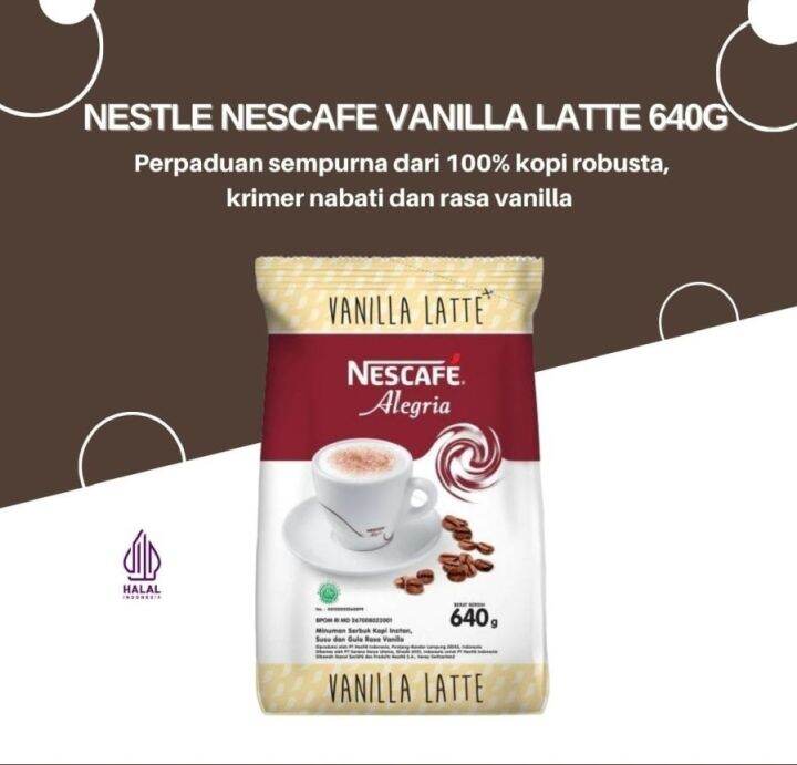 Nestle nescafe vanilla latte 640grm bubuk kopi nestle nescafe vanila ...