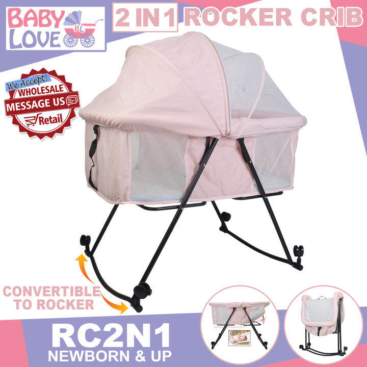 Babelive YC-001 2 in 1 Rocker Crib Portable Baby Bed Cradle Bassinet ...