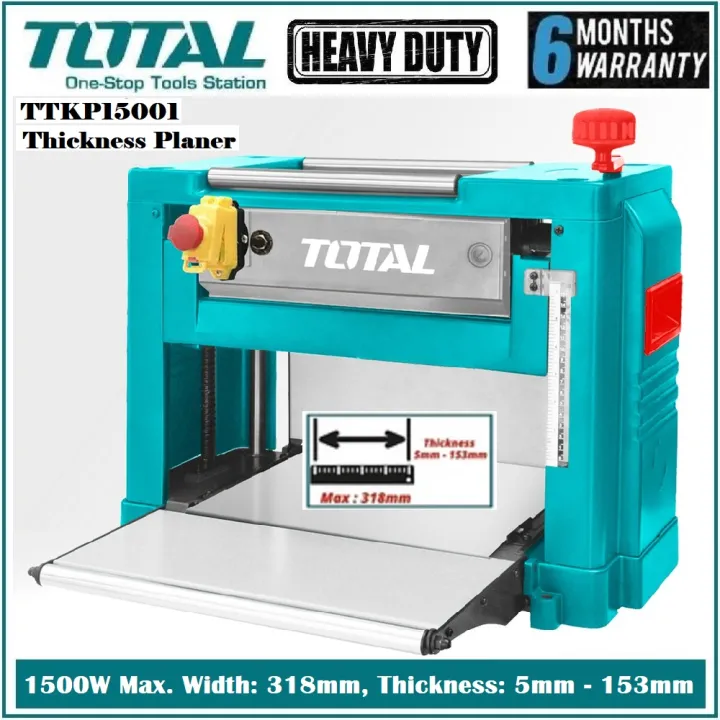 TOTAL Thickness Planer (1500W), Max. Width: 318mm, Thickness: 5mm ...