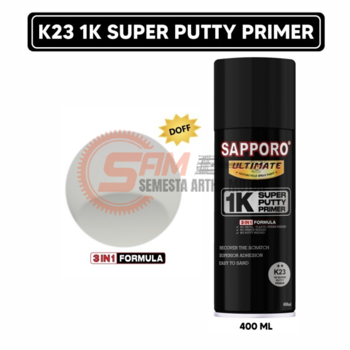 Pilox Sapporo Ultimate K23 1K Super Putty Primer Cat Semprot 400ml Pilok Aerosol Spray | Lazada ...