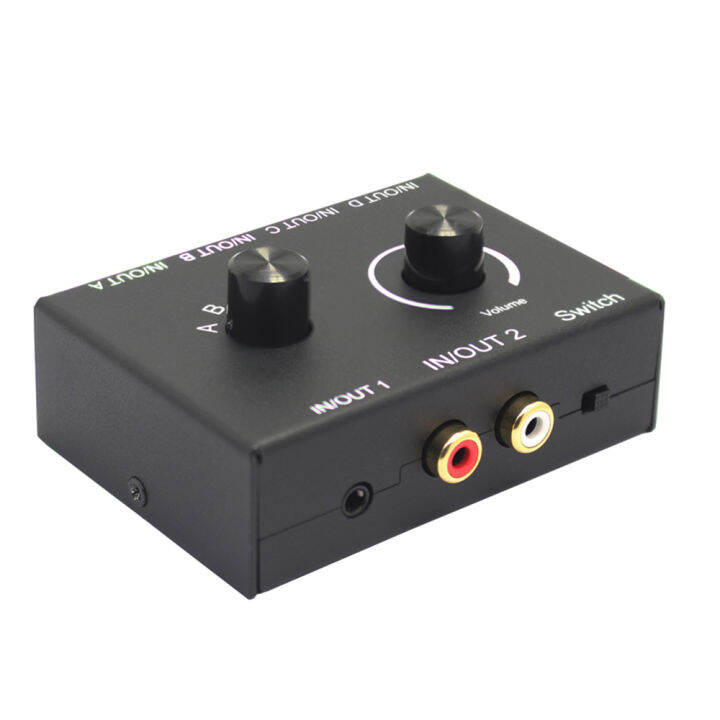 Dual Way 3 5mm Stereo Audio Switcher Splitter Bi Directional Stereo Audio Switch Splitter Box 4
