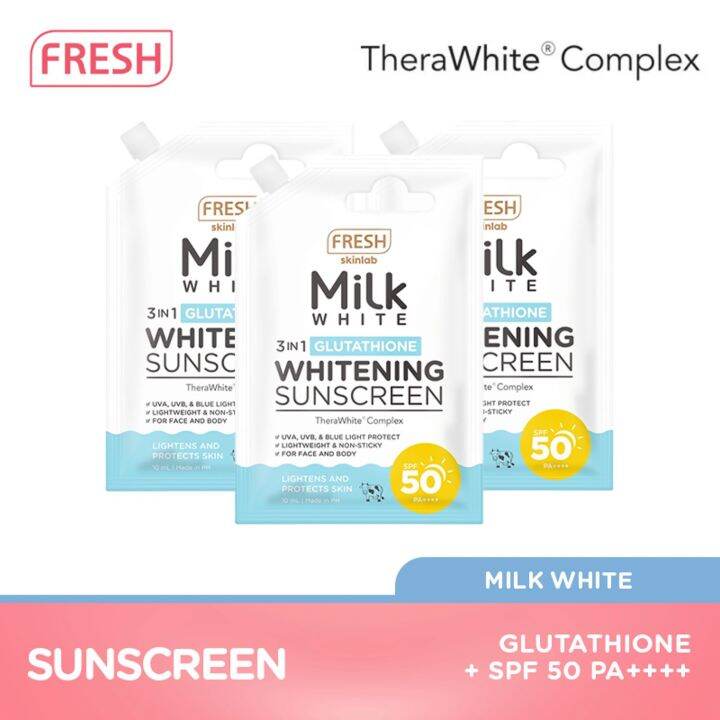 Fresh Skinlab Milk White 3In1 Glutathione Whitening Sunscreen 10Ml ...