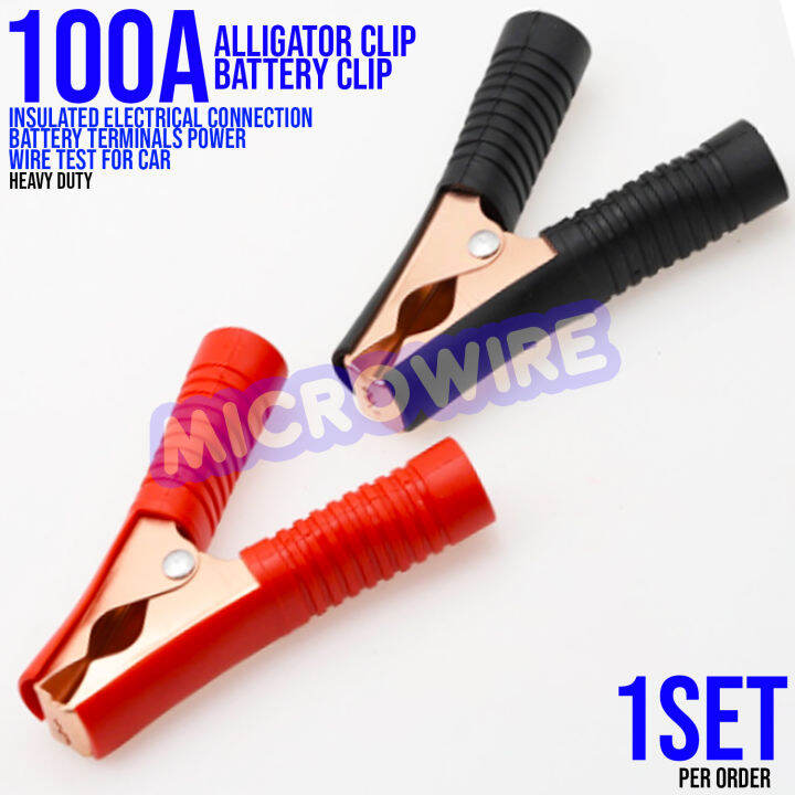 Alligator Clips 100A Insulated Electrical Connection Battery Terminals ...