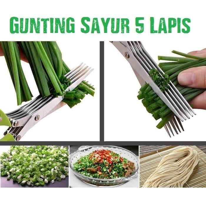 Gunting 5 Lapis Gunting Daun Bawang Gunting Sayur Dapur Gunting Multi ...