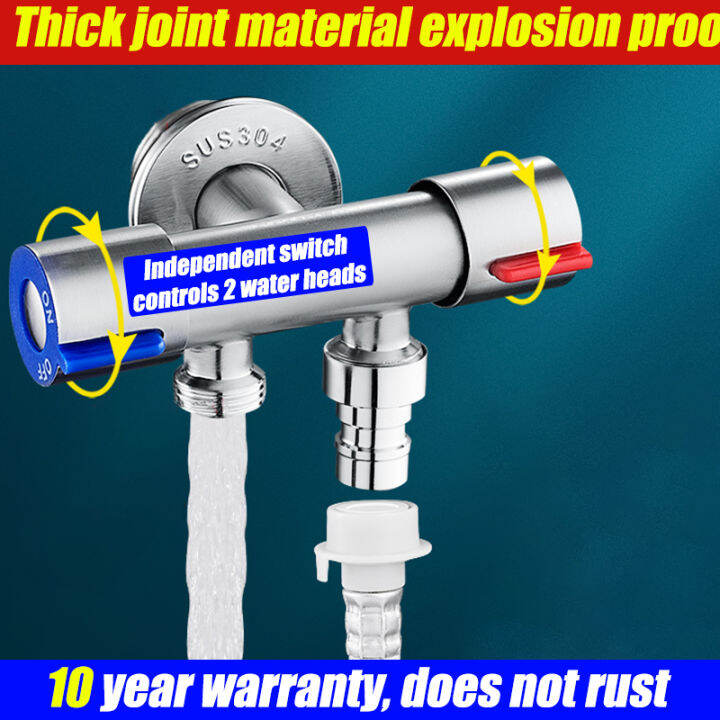 SUS Two Way Angle Valve Double Water Double Control Angle Valve Double ...