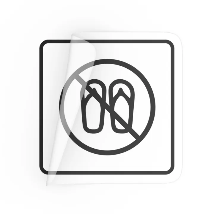 no slipper allowed sticker signage system - stiker dilarang menggunakan ...