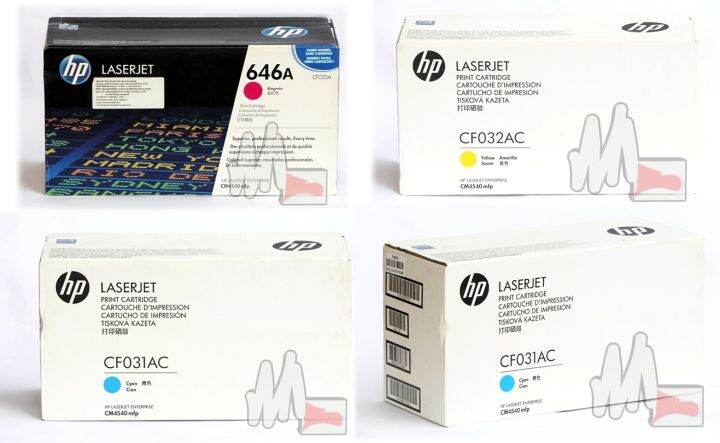 CF031A สีฟ้า CF032A สีเหลือง CF033A สีแดง(646A) ตลับหมึกโทนเนอร์แท้ ...