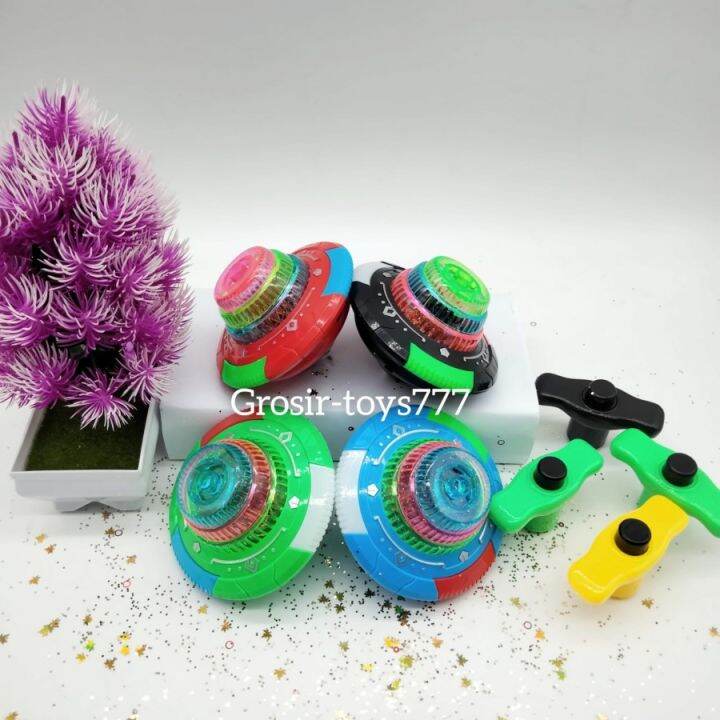 Gasing led nyala dan musik Flashing top gear | Lazada Indonesia