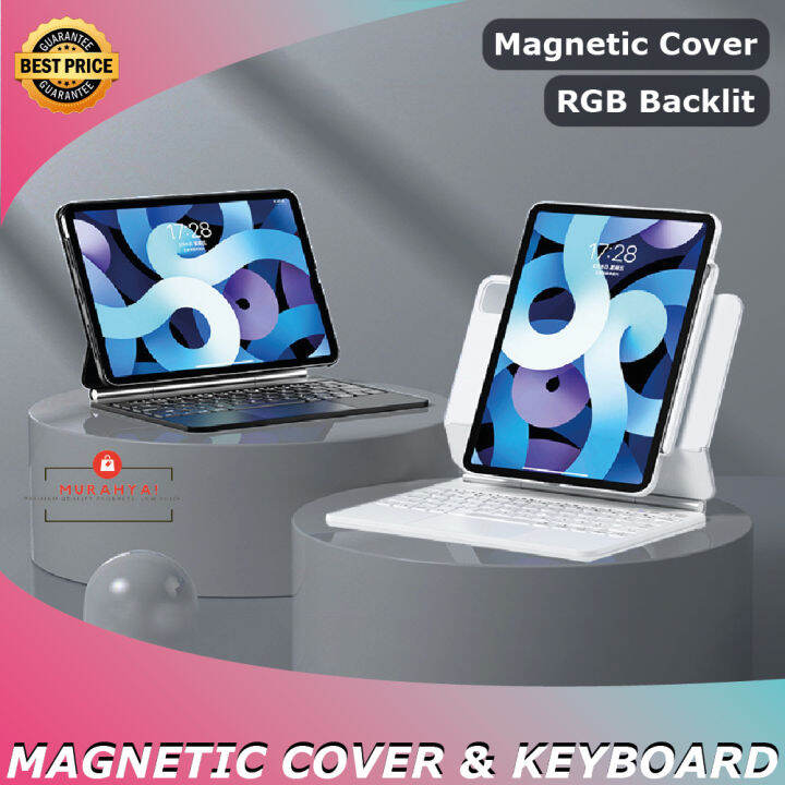 Magnetic Wireless Keyboard Case Wireless Smart Keyboard RGB Backlight ...